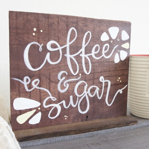 Kitchen | Coffee And Sugar Wood Sign | Poshmark